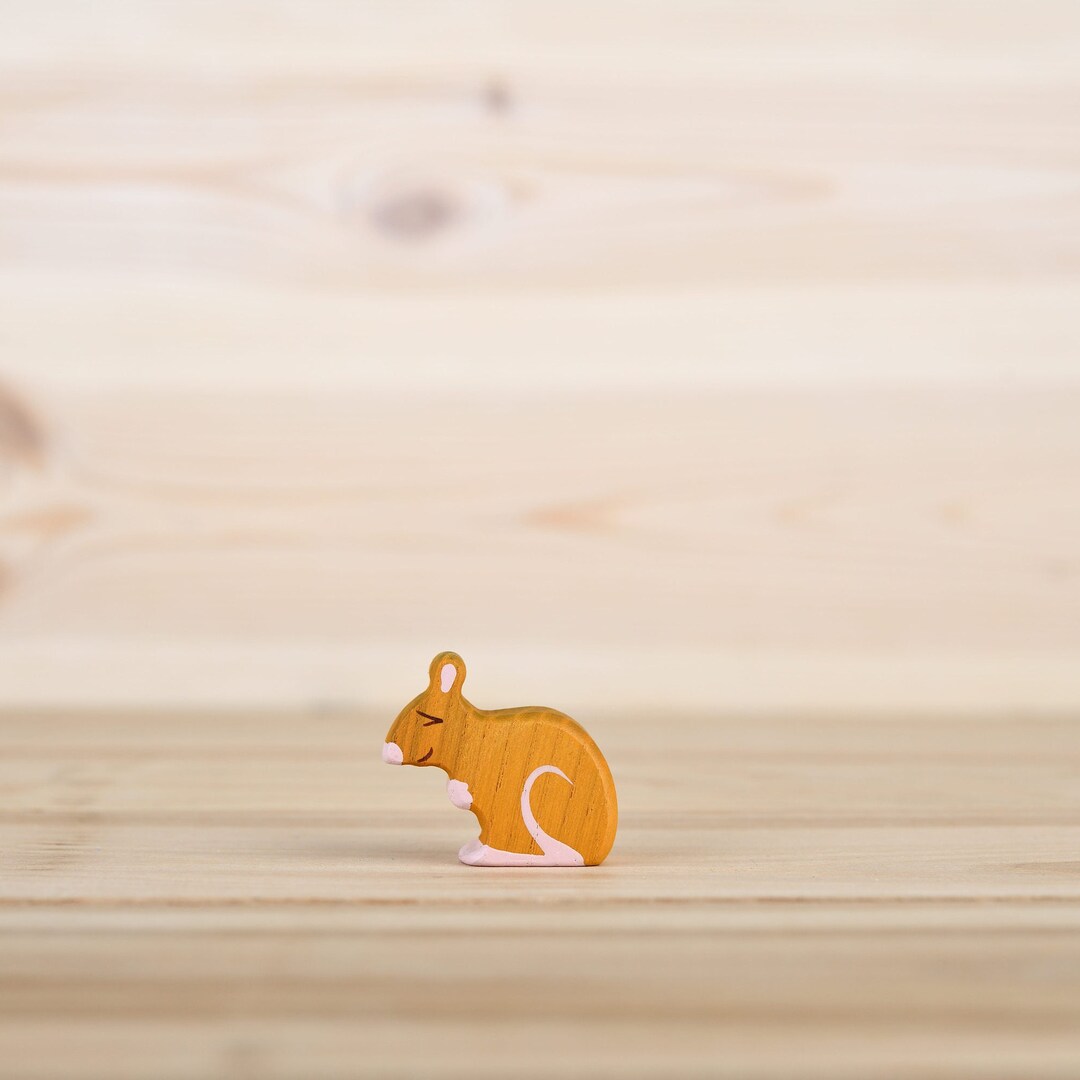 Wooden Mouse Toy Barnyard Animal Figurines Mice Figurine Garden Animals ...