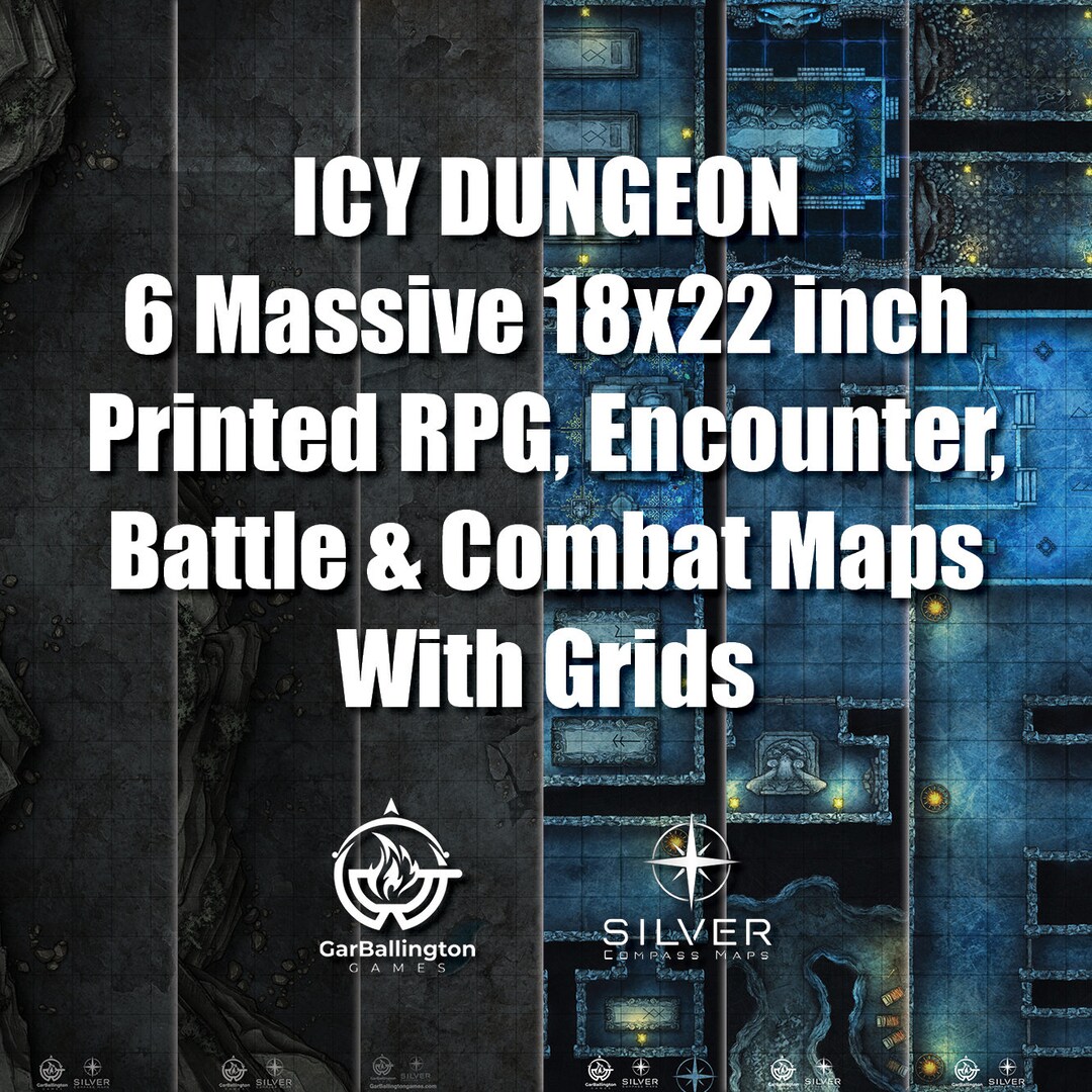 ICY DUNGEON Encounter Maps Printed 18x28 Underdark Encounter Maps ...