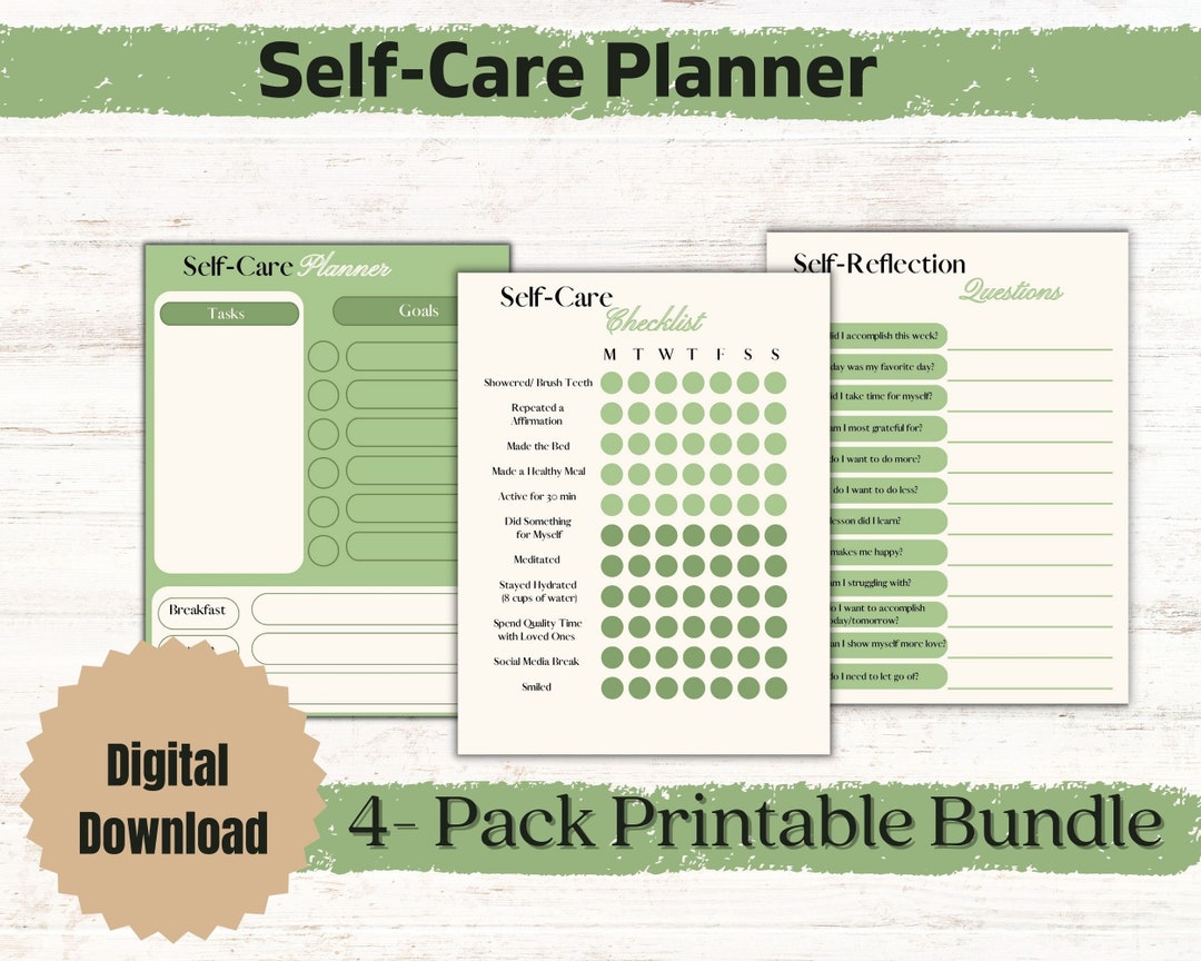 Self-care and Health and Wellness Planner Prints for Self-love ...