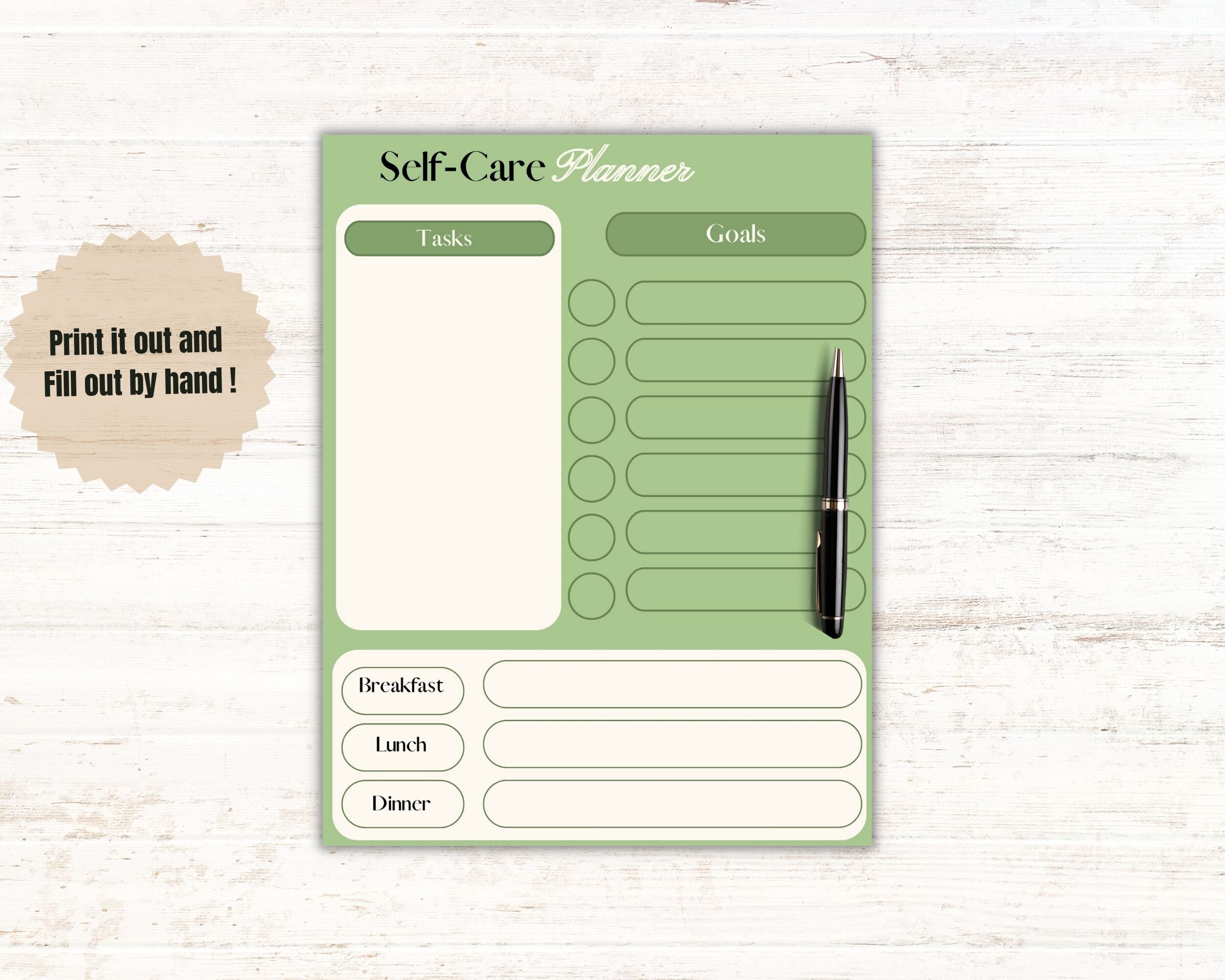 Self-care and Health and Wellness Planner Prints for Self-love ...