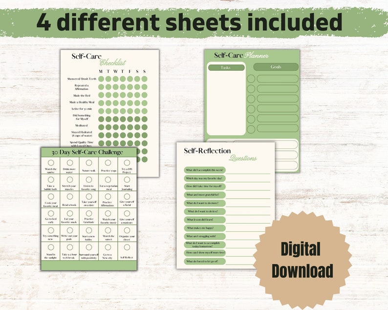 Self-care and Health and Wellness Planner Prints for Self-love ...