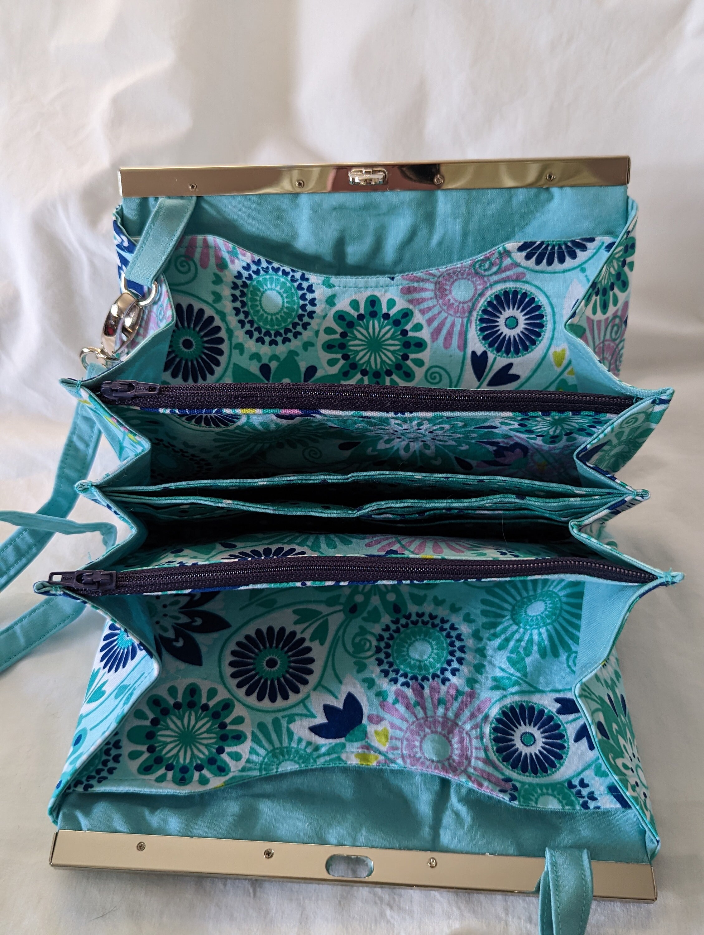 Prima Diva Clutch - Green Floral, Clutch With Removable Shoulder Strap ...