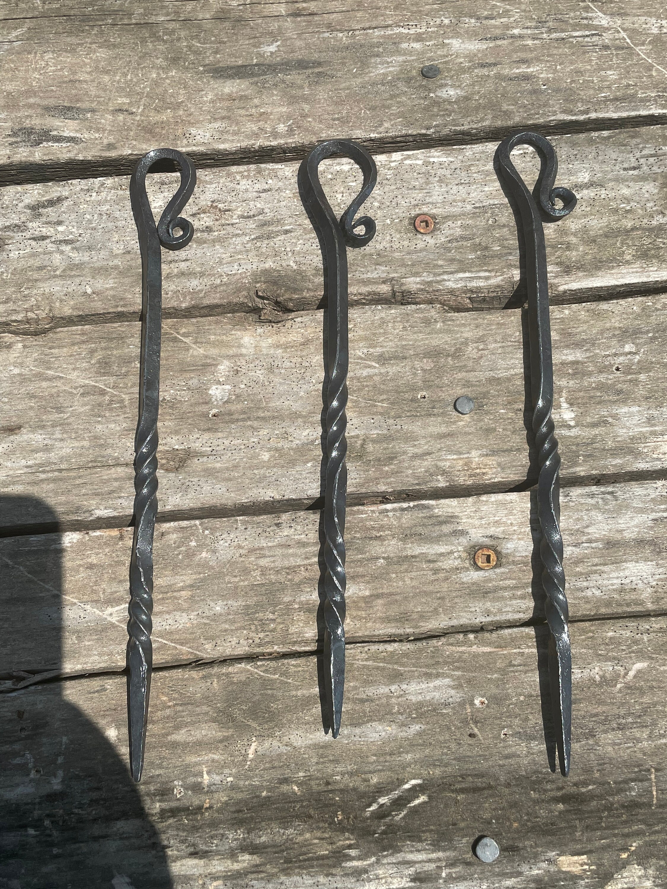 Hand Forged Skewers Blacksmith Skewer Grill Skewer Meat - Etsy