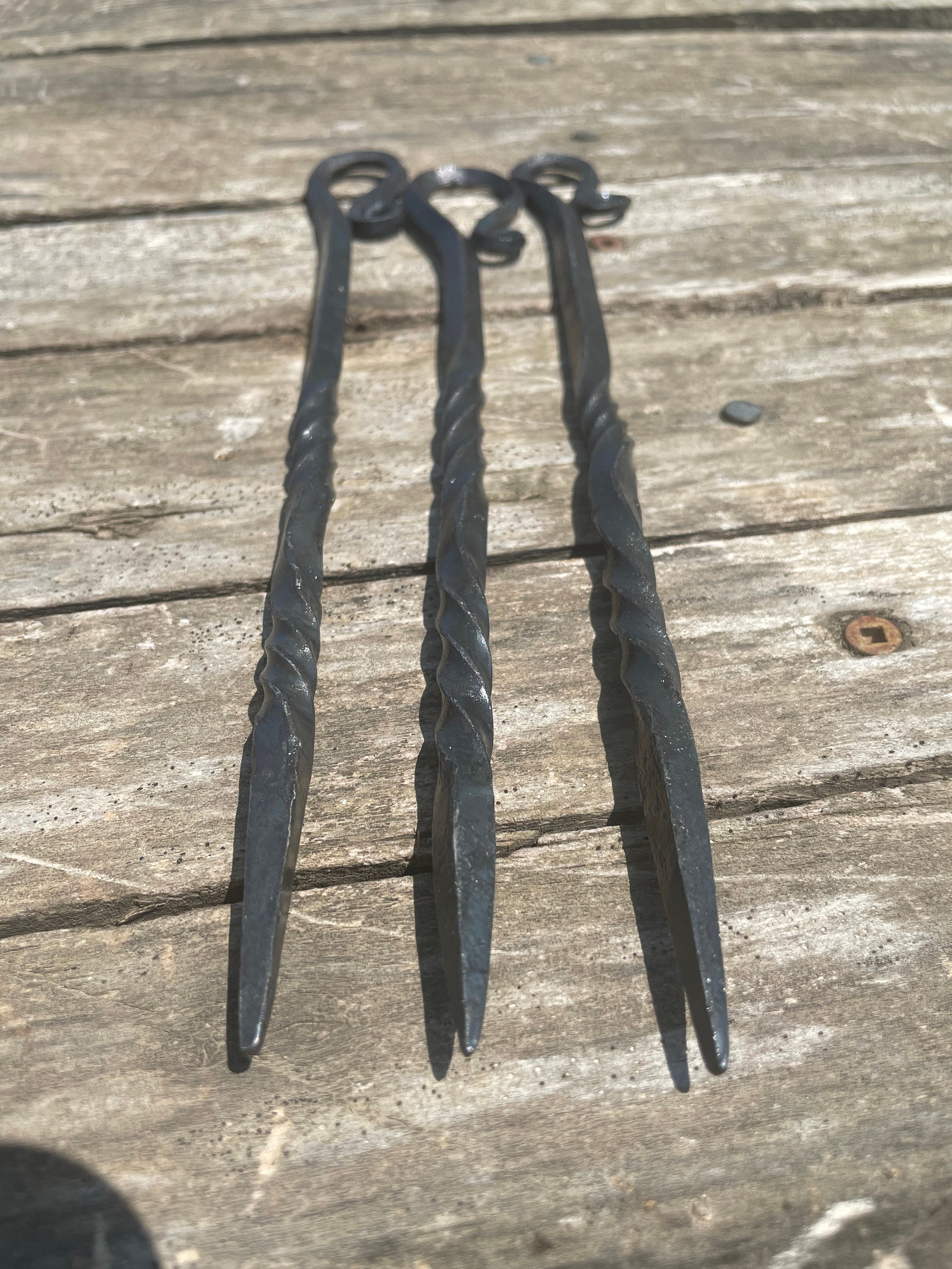 Hand Forged Skewers Blacksmith Skewer Grill Skewer Meat - Etsy