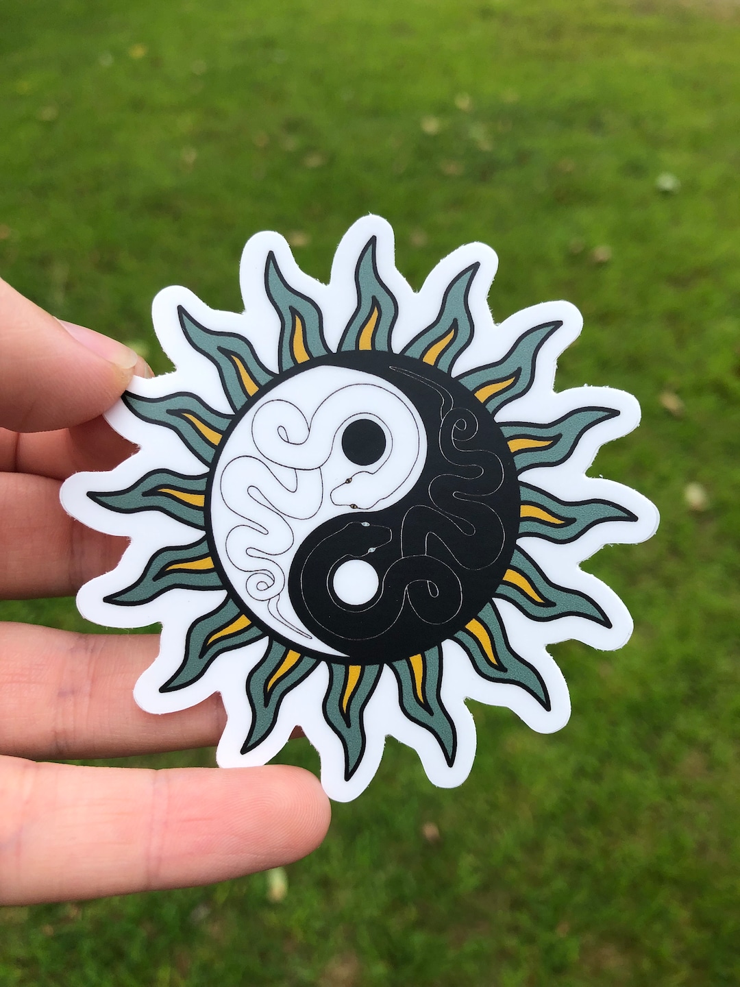Yin Yang Snakes Sticker | Vinyl Stickers - Etsy