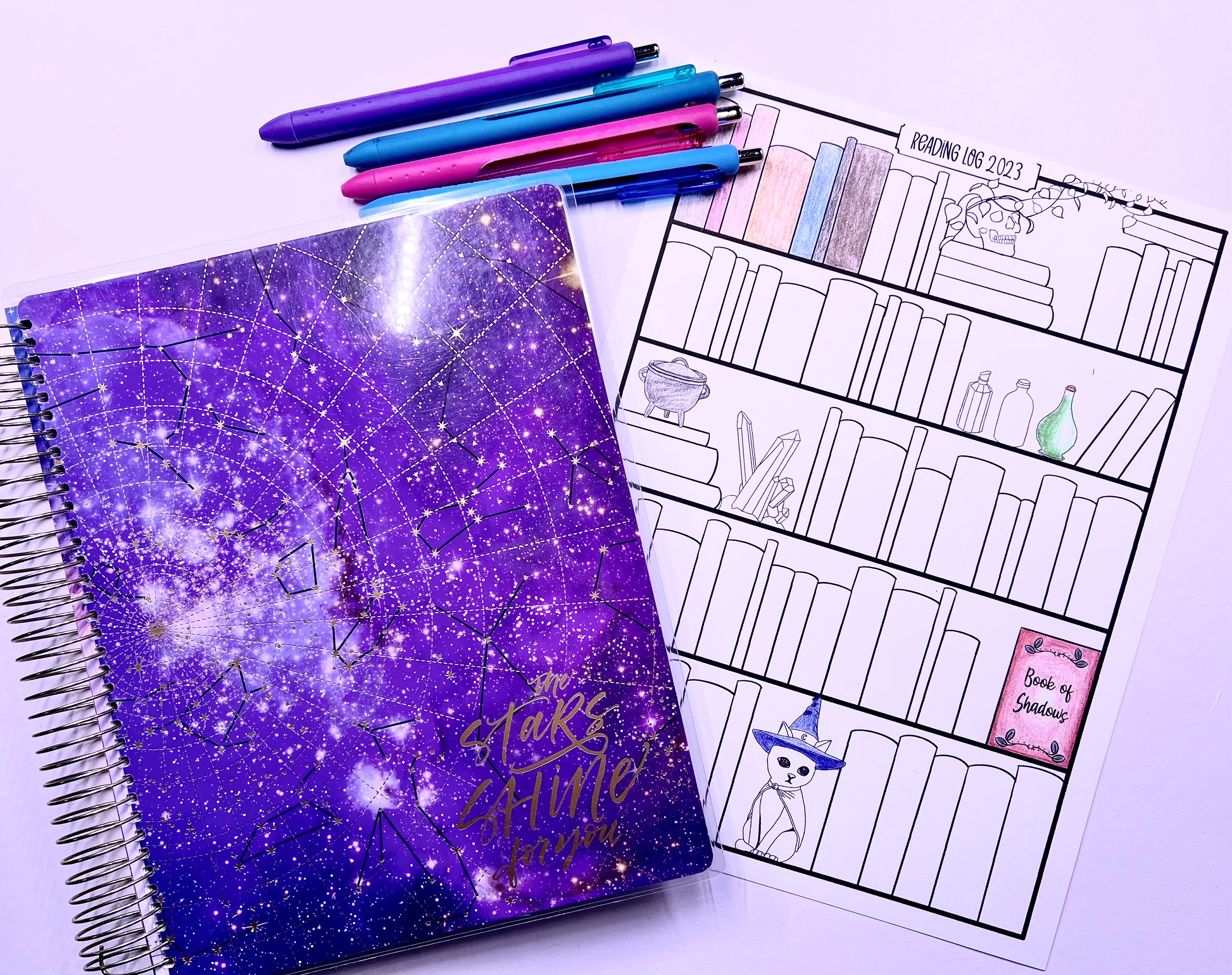 Witchy Themed Bookcase Reading Log - Etsy