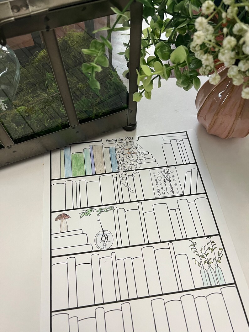 Nature Themed/styled Bookcase Style Reading Log - Etsy