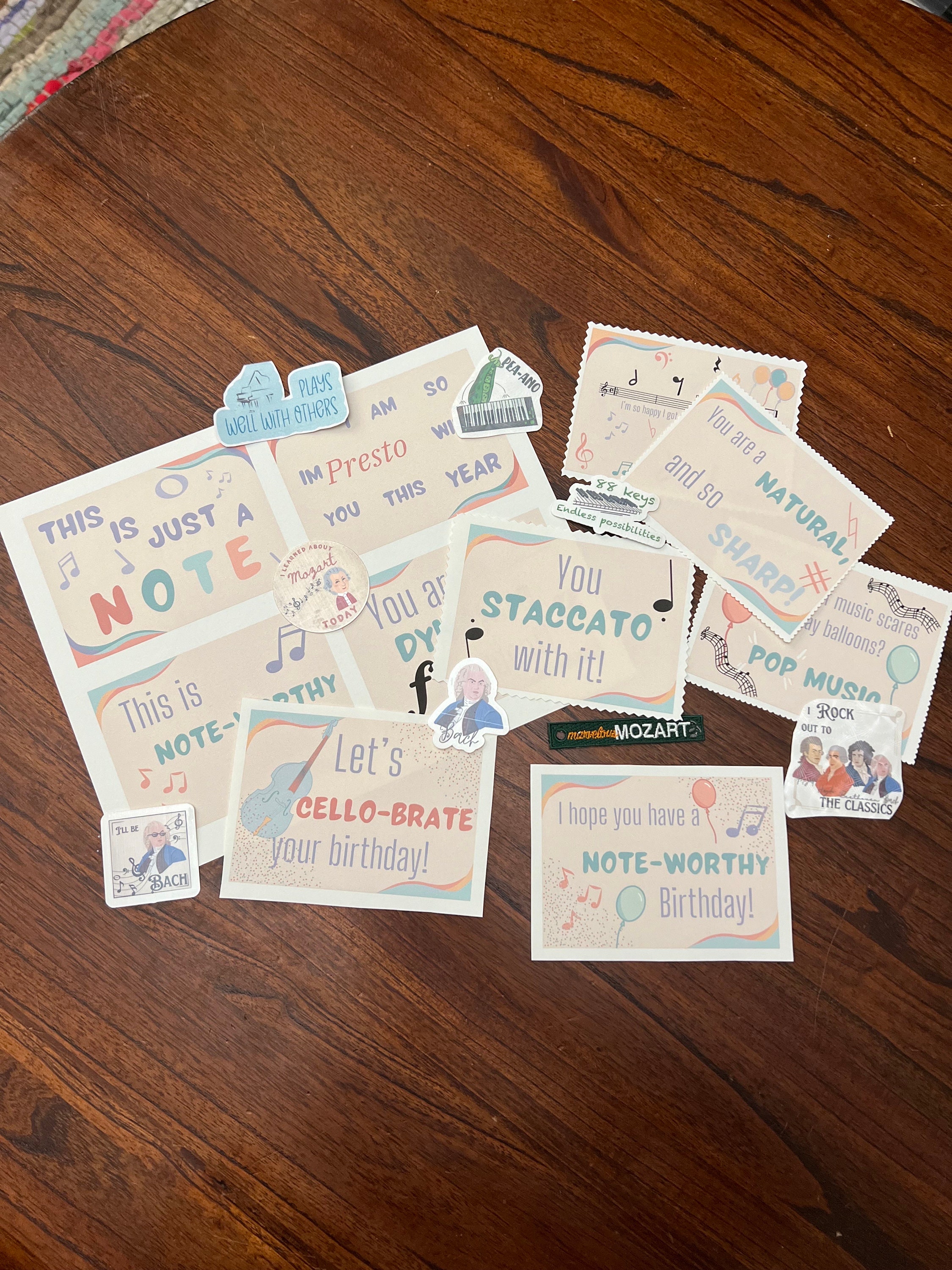 Muted Color Boho Themed Teacher Cards for Students With Music Puns - Etsy