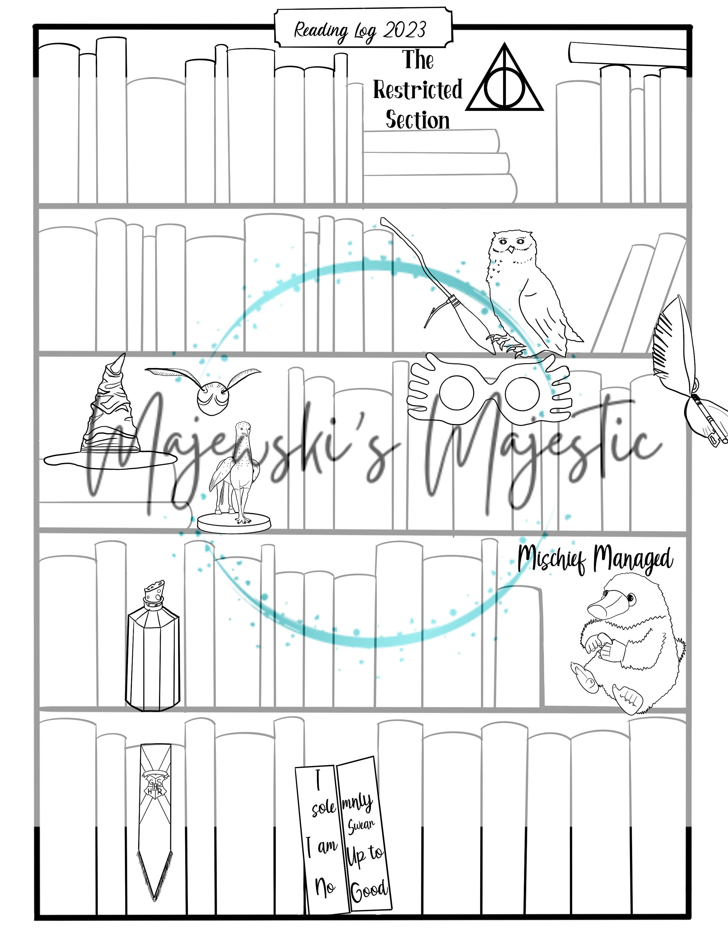 Wizard Themed Bookcase Style Reading Log/tracker - Etsy