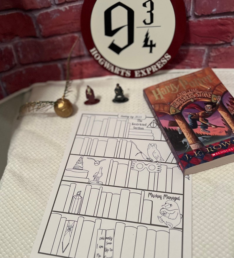 Wizard Themed Bookcase Style Reading Log/tracker - Etsy