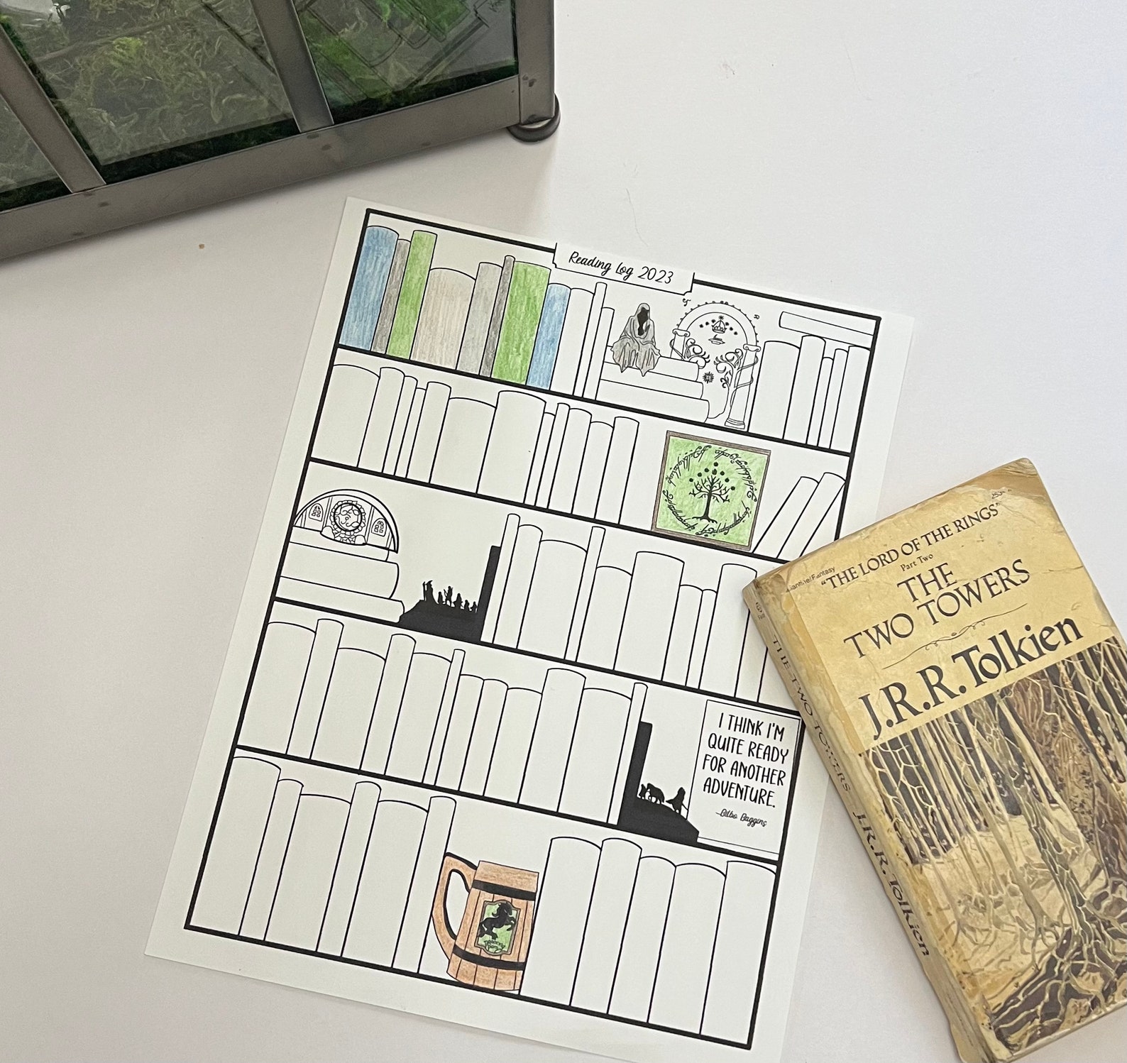 Lord of the Rings Themed Bookcase Style Reading Log - Etsy