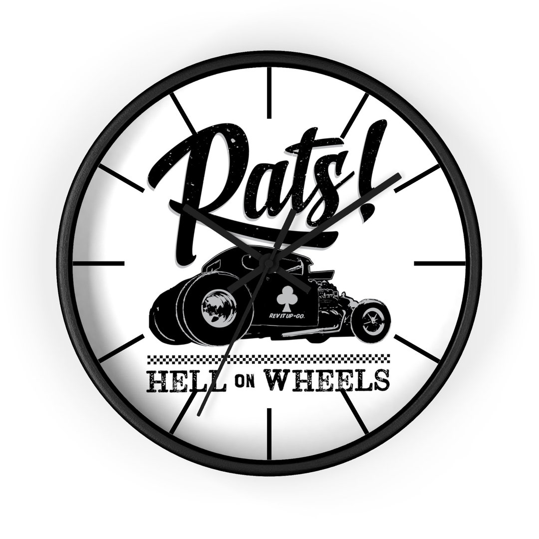 Hot Rod Wall Clock, Kustom Kulture Wall Clock, Race Car Wall Clock ...