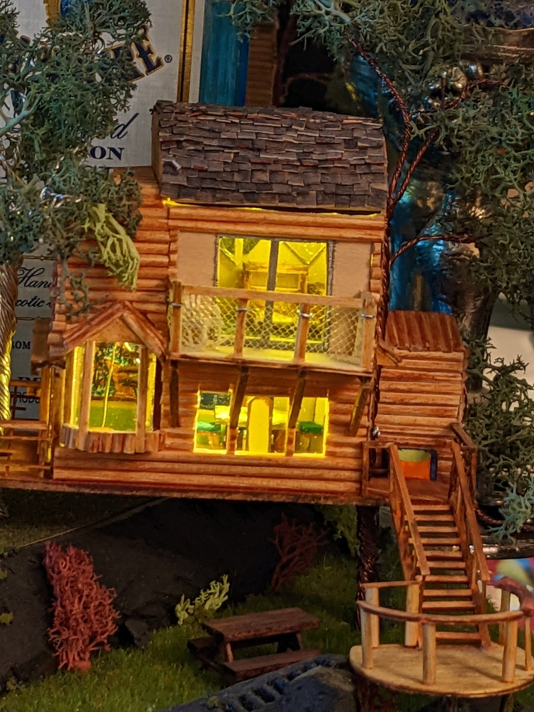 Tree House - Handmade 1:100 Scale Collectable Diorama of a Fully ...