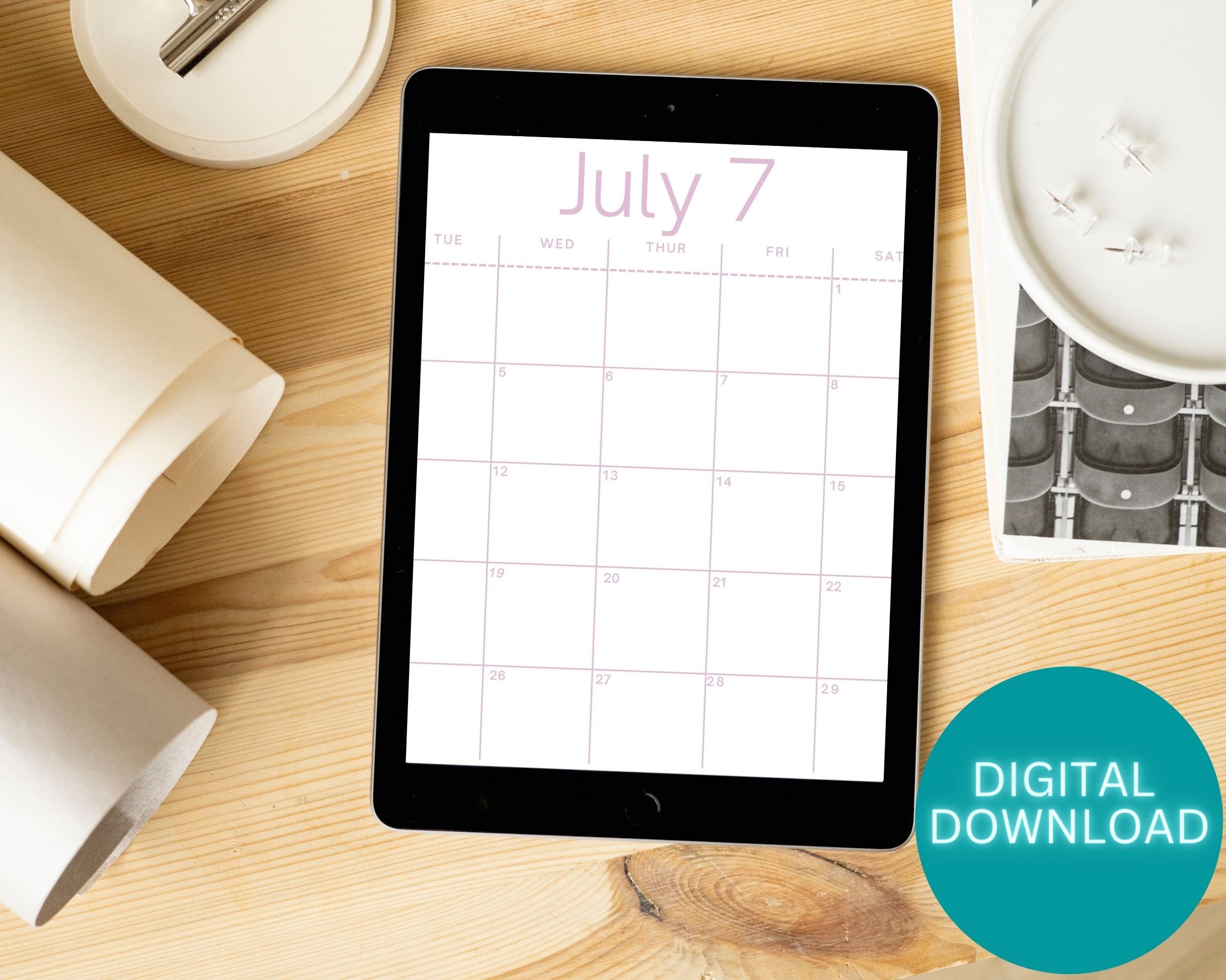 2023 Printable Calendar, Letter Size Landscape, Minimalist in Pastel ...