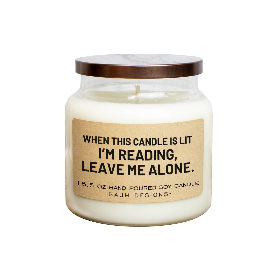 When This Candle is Lit I'm Reading Leave Me Alone Soy Candle | Funny ...