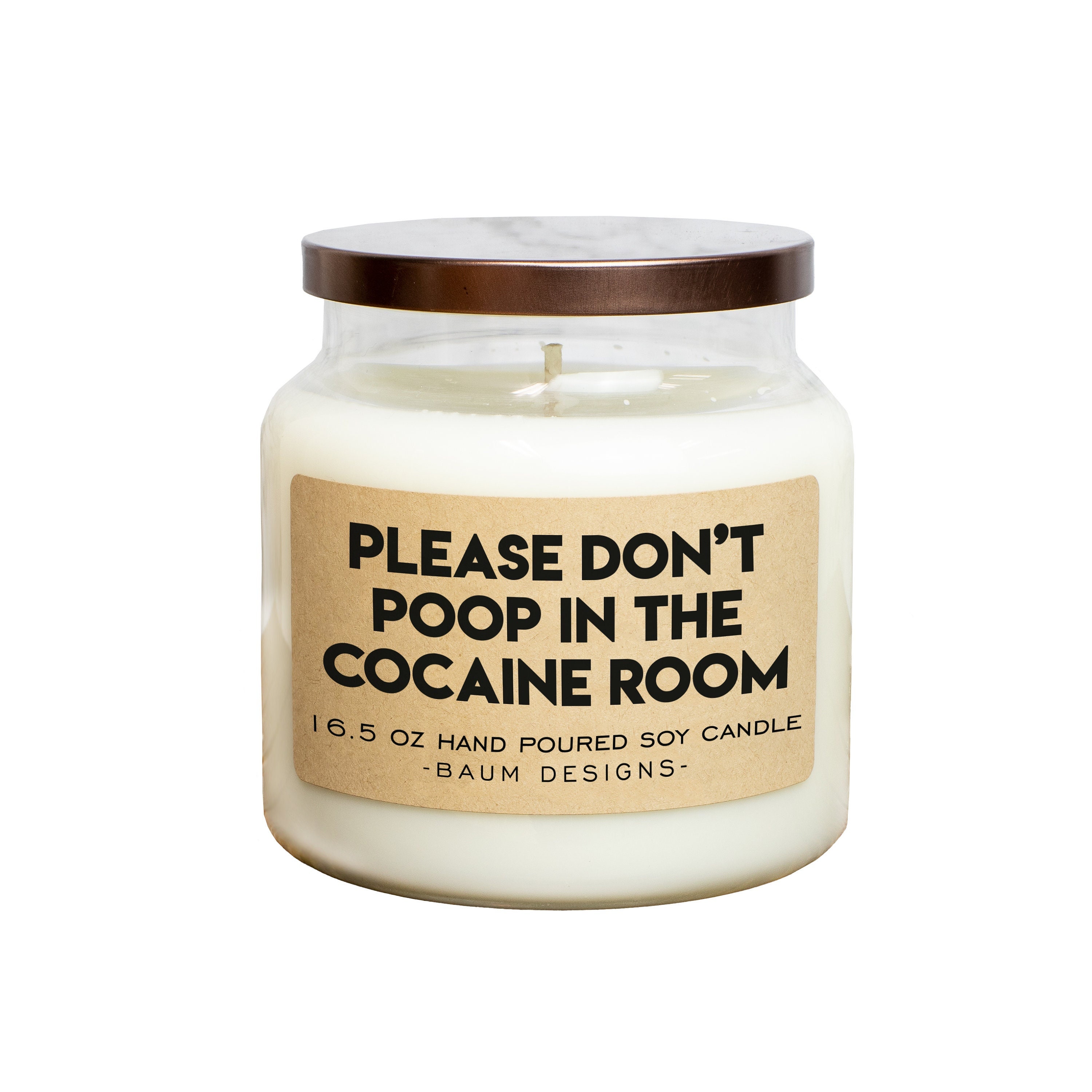 Please Don't Poop in the Cocaine Room Soy Candle | Funny 16.5 Oz. Large ...