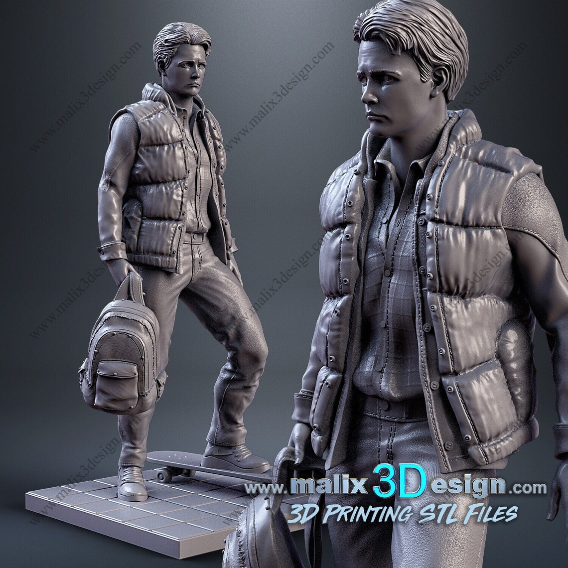 Marty Mcfly, Back to the Future, 1:10 Scale, 8k 3d Print, Resin Model ...