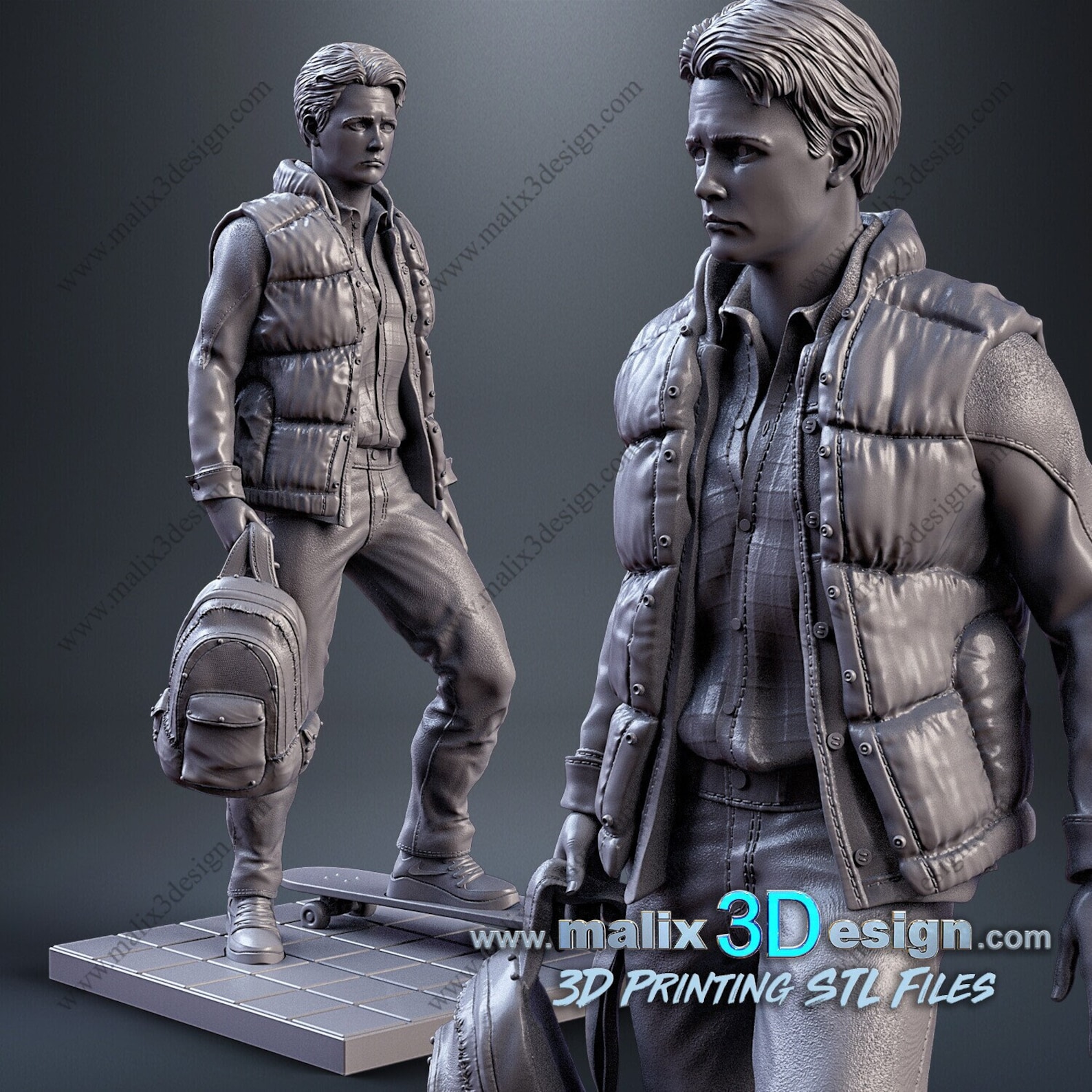 Marty Mcfly, Back to the Future, 1:10 Scale, 8k 3d Print, Resin Model ...