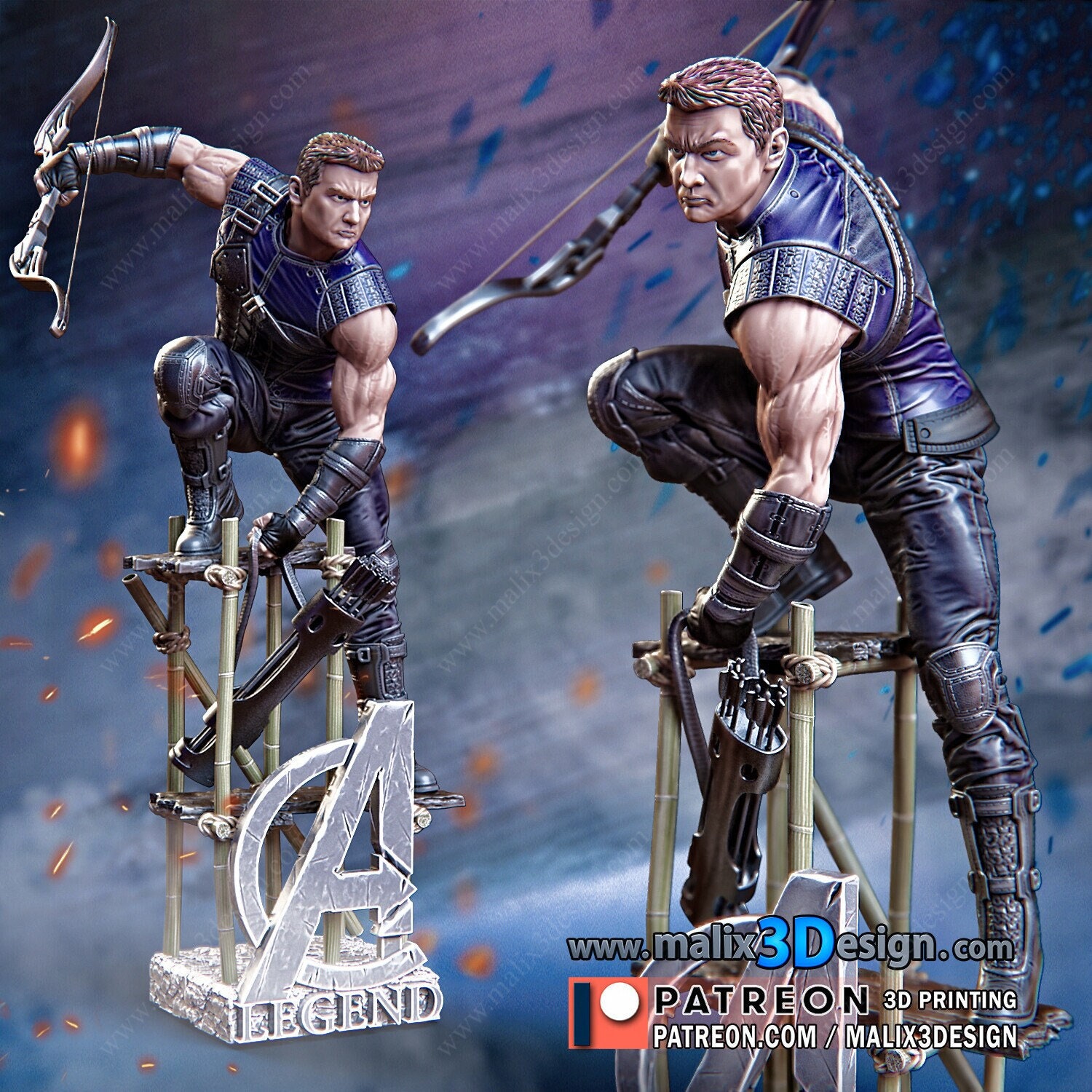 Hawkeye, 1:10 Scale, Avengers, Resin Model Kit, Marvel, 8k 3d Print ...