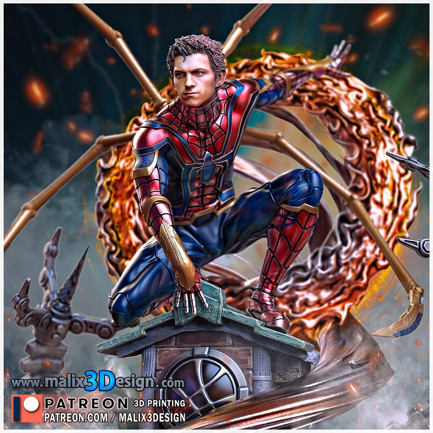 Spider-man, 1:10 Scale, Tom Holland, Amazing Spider Man, Resin Model ...