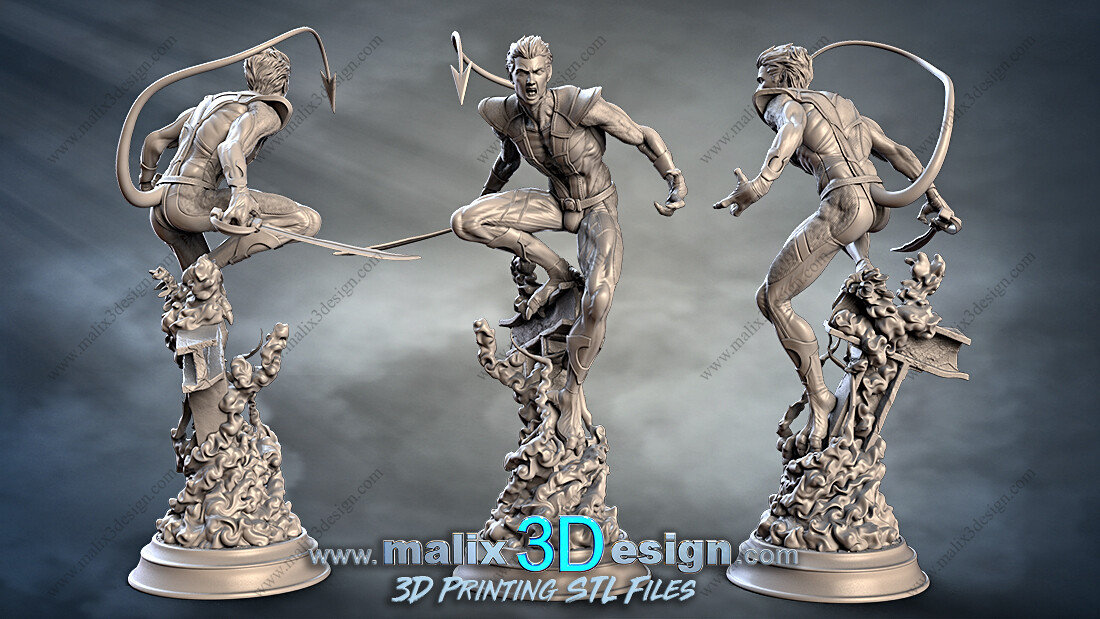 Nightcrawler, 1:10 Scale, X-men, Resin Model Kit, Marvel, 8k 3d Print ...