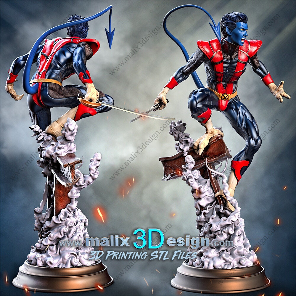 Nightcrawler, 1:10 Scale, X-men, Resin Model Kit, Marvel, 8k 3d Print ...