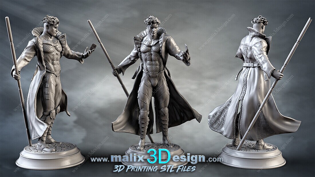 Gambit, 1:10 Scale, X-men, Resin Model Kit, Marvel, 8k 3d Print ...