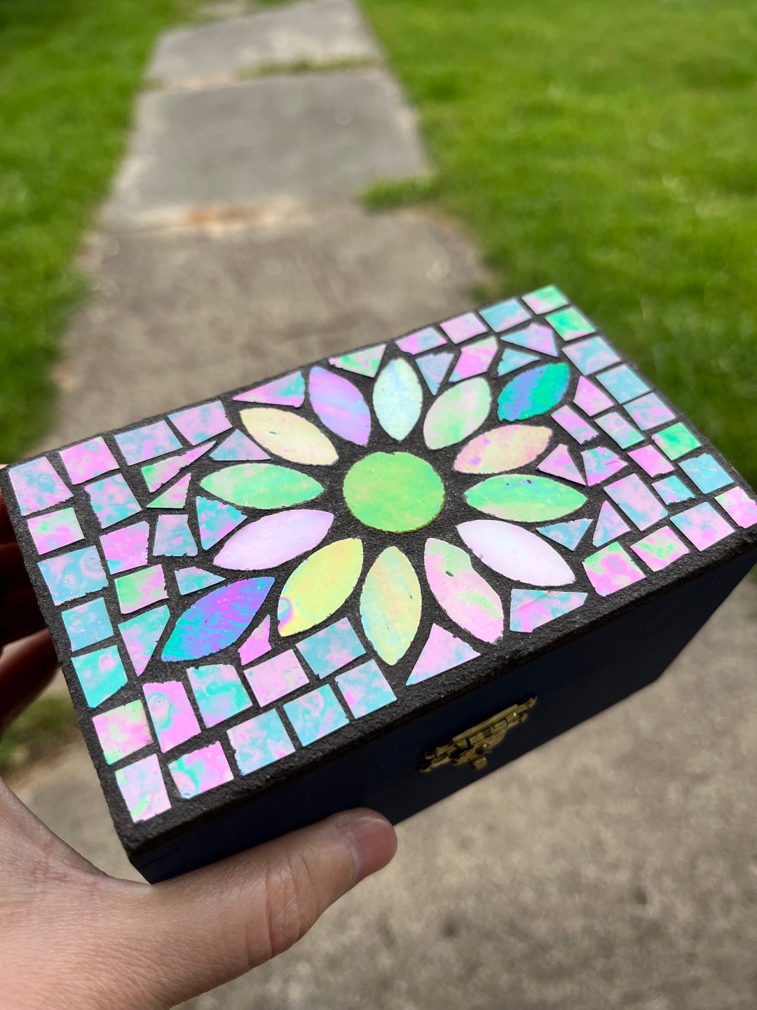 Flower Mosaic Trinket Box - Etsy