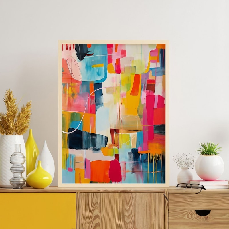 Large Colorful Art - Etsy