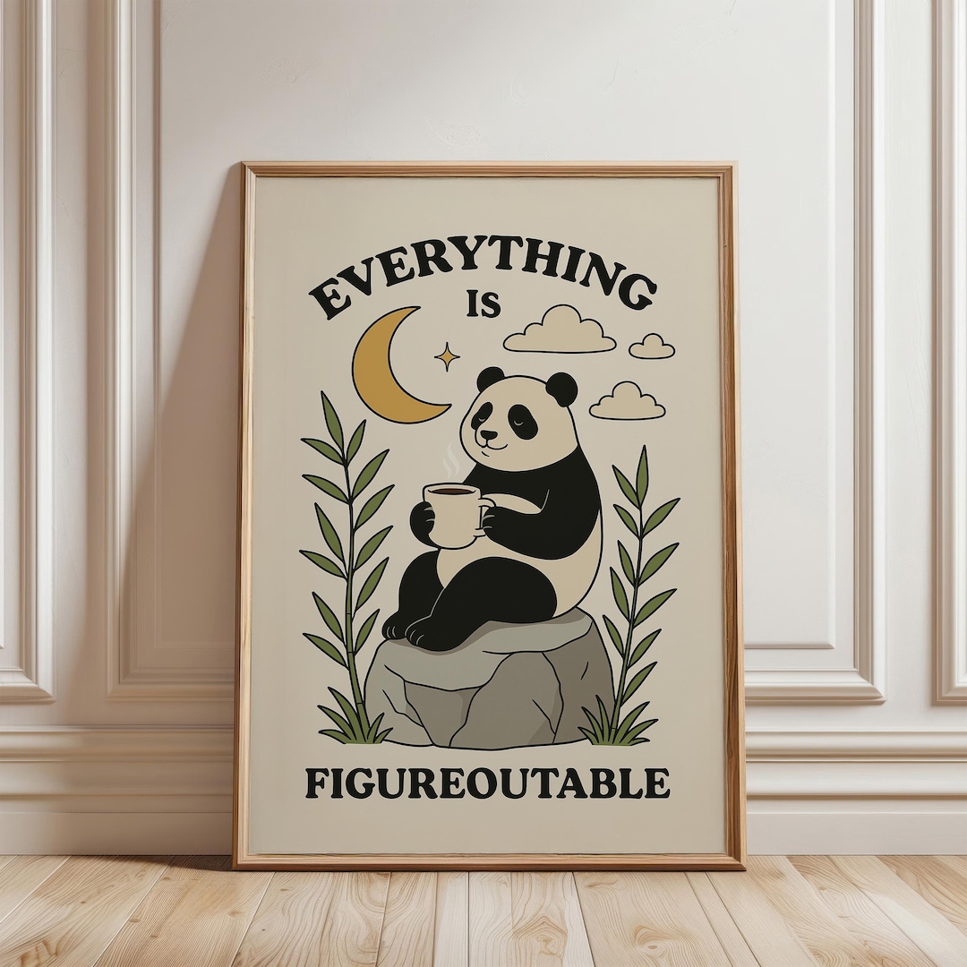 Motivational Wall Art - Funny Panda Poster, Inspirational Quotes Decor ...