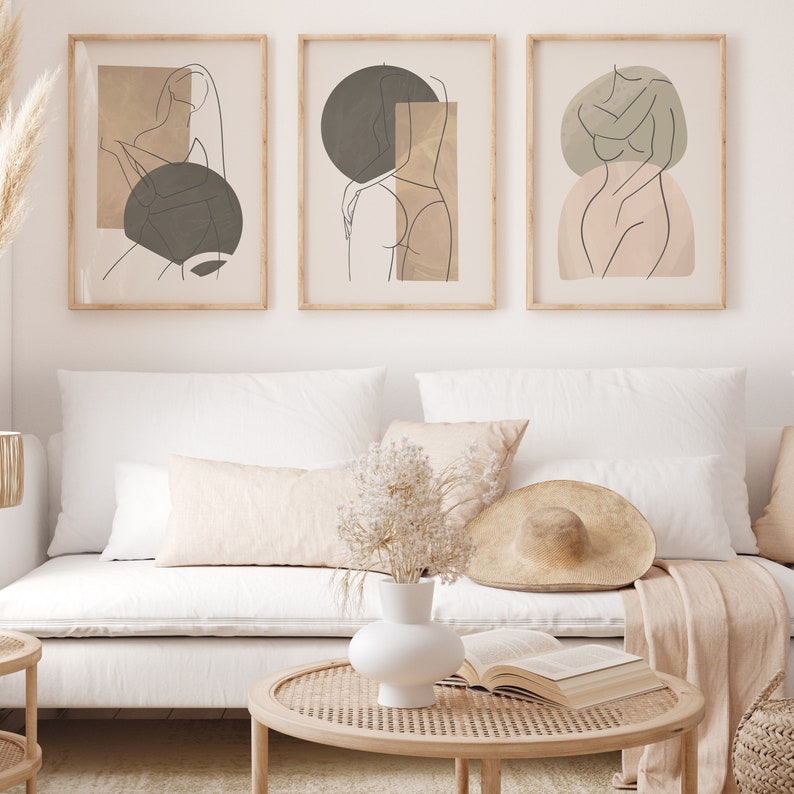 Woman Line Art Female One Line Art Print Set of 3 Prints - Etsy
