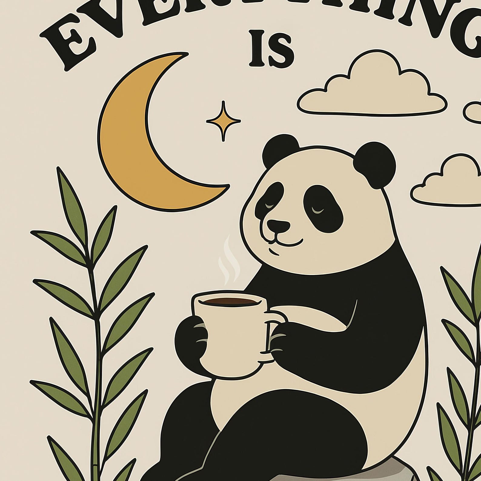 Motivational Wall Art - Funny Panda Poster, Inspirational Quotes Decor ...