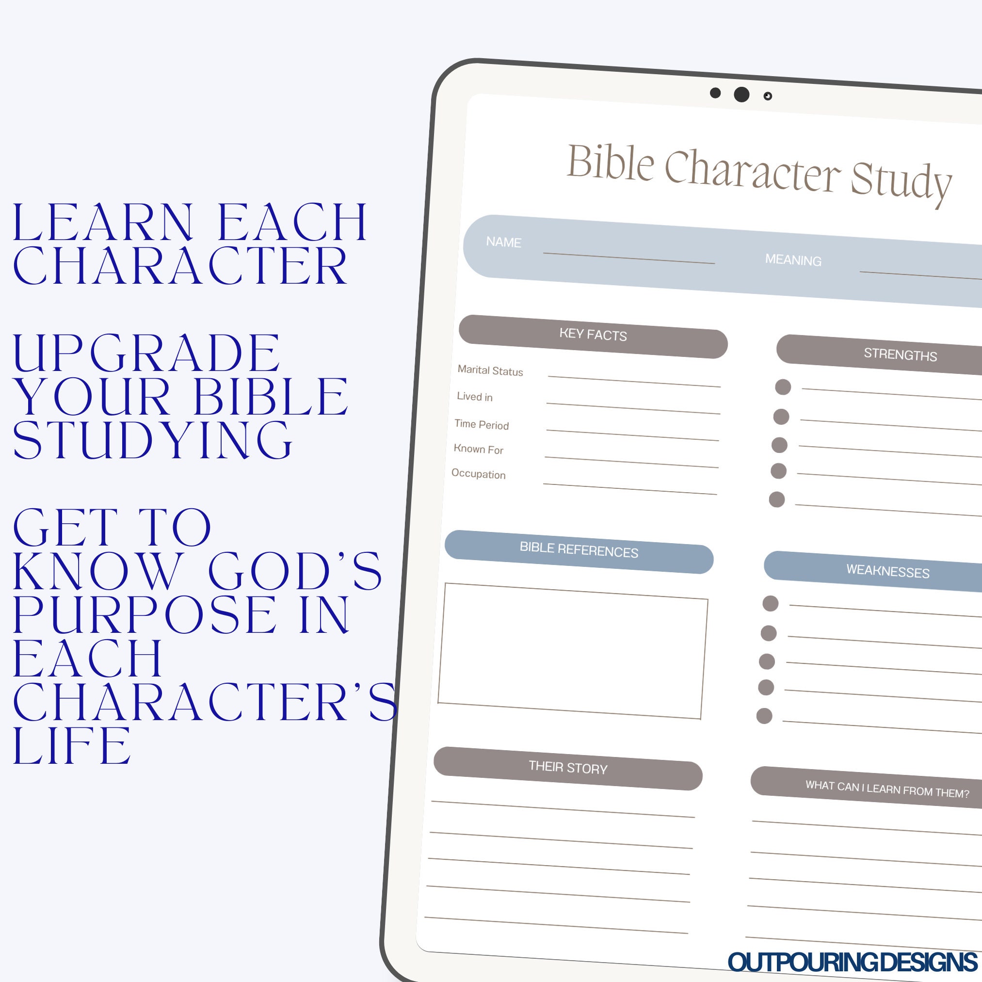 Bible Study Template Digital Sermon Notes Bible Study Guide Bible Study ...