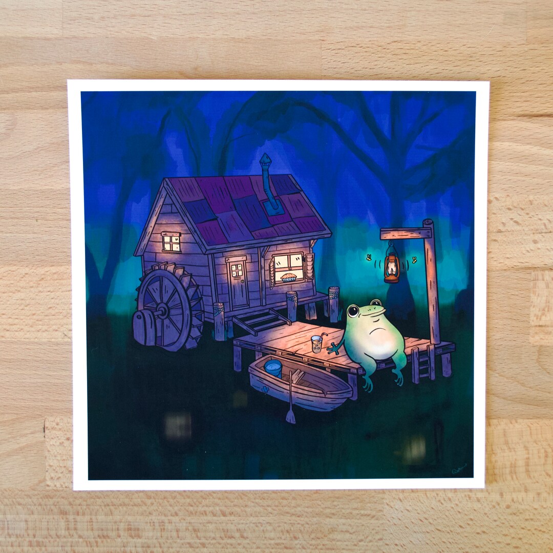 Frog Wall Art, Cartoon Art Prints, Cottagecore Print, Illustrated Frogs ...