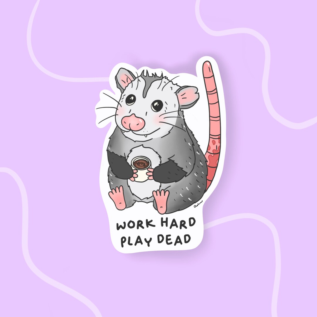 Possum Sticker, Waterproof Sticker, Funny Animal Gift - Etsy