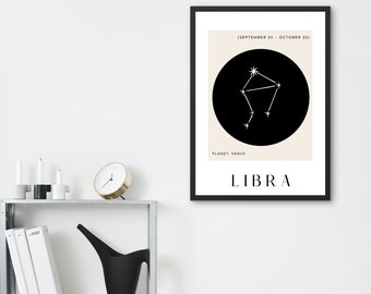 14k Gold Libra Zodiac Sign Diamond Necklace - Etsy