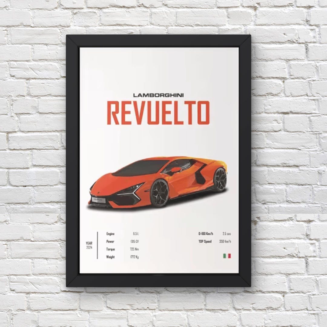 Lamborghini Revuelto Canvas Poster High-quality Wall Art for Car ...