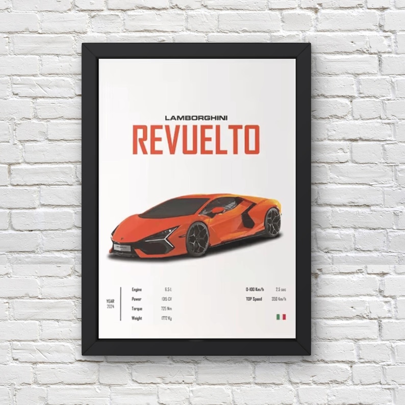 Lamborghini Revuelto Canvas Poster High-quality Wall Art for Car ...
