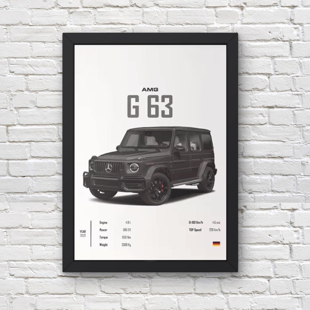 Mercedes AMG G63 Canvas Poster High-quality Wall Art for Car ...