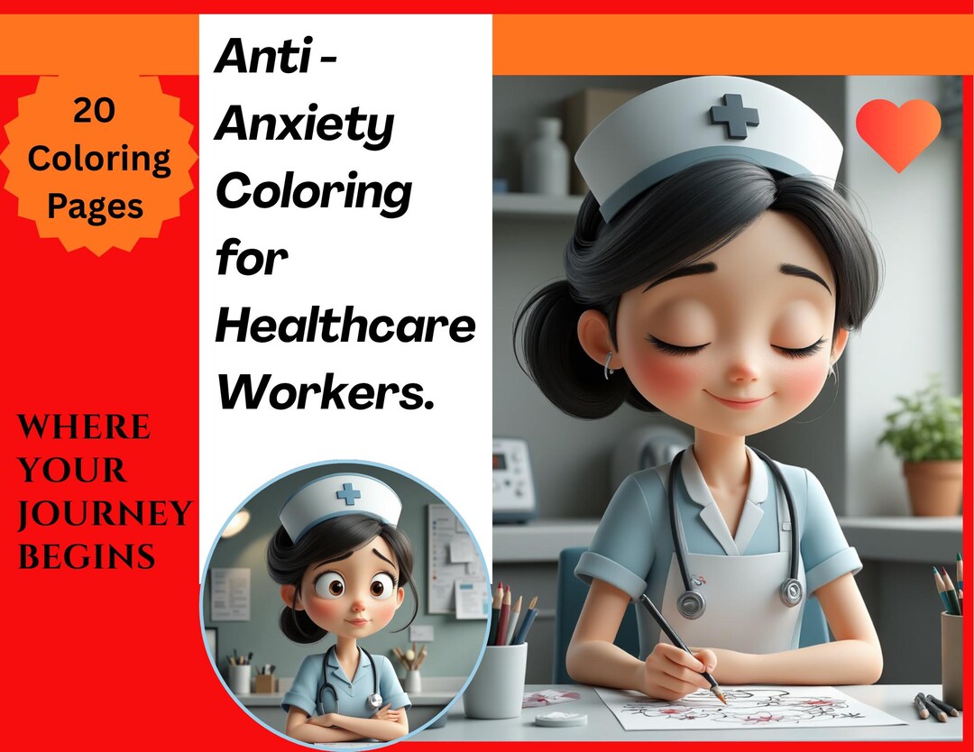 Anti-anxiety Coloring for Healthcare Workers. 20 Pages Digital Download ...