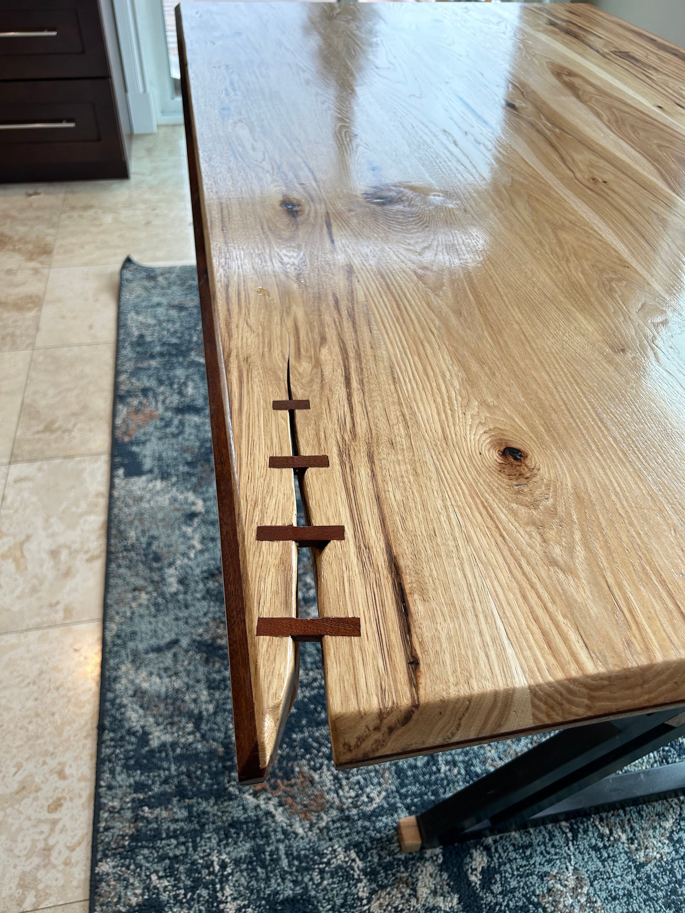 Hickory Dining Table With Sapele Accents - Etsy