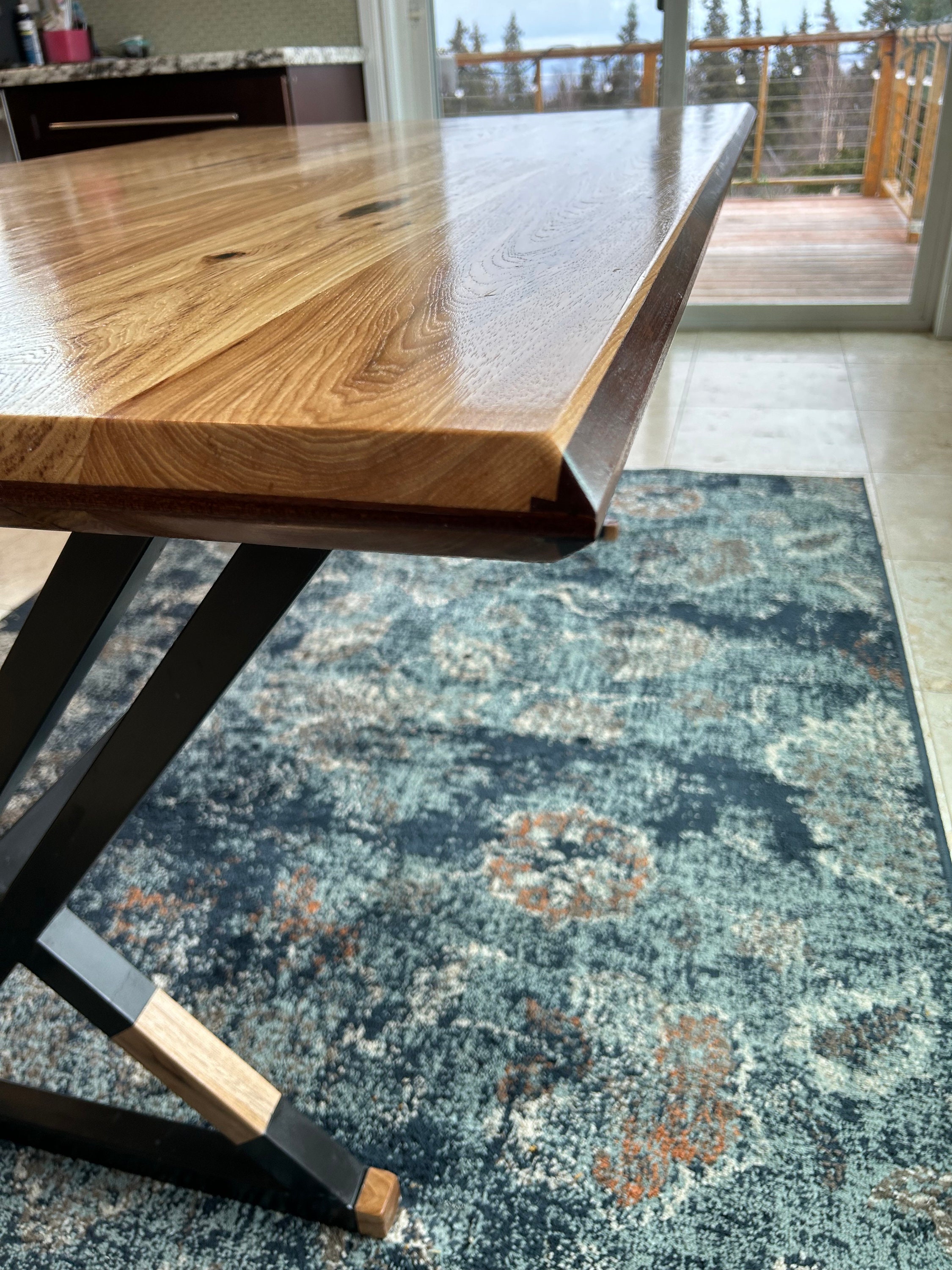 Hickory Dining Table With Sapele Accents - Etsy