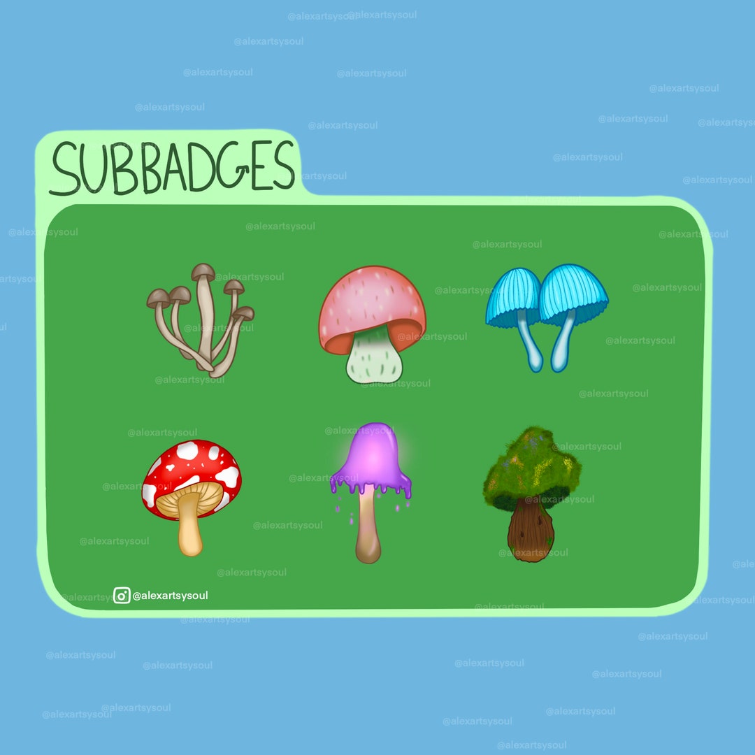 Mushroom Sub Badges for Twitch or Discord - Etsy