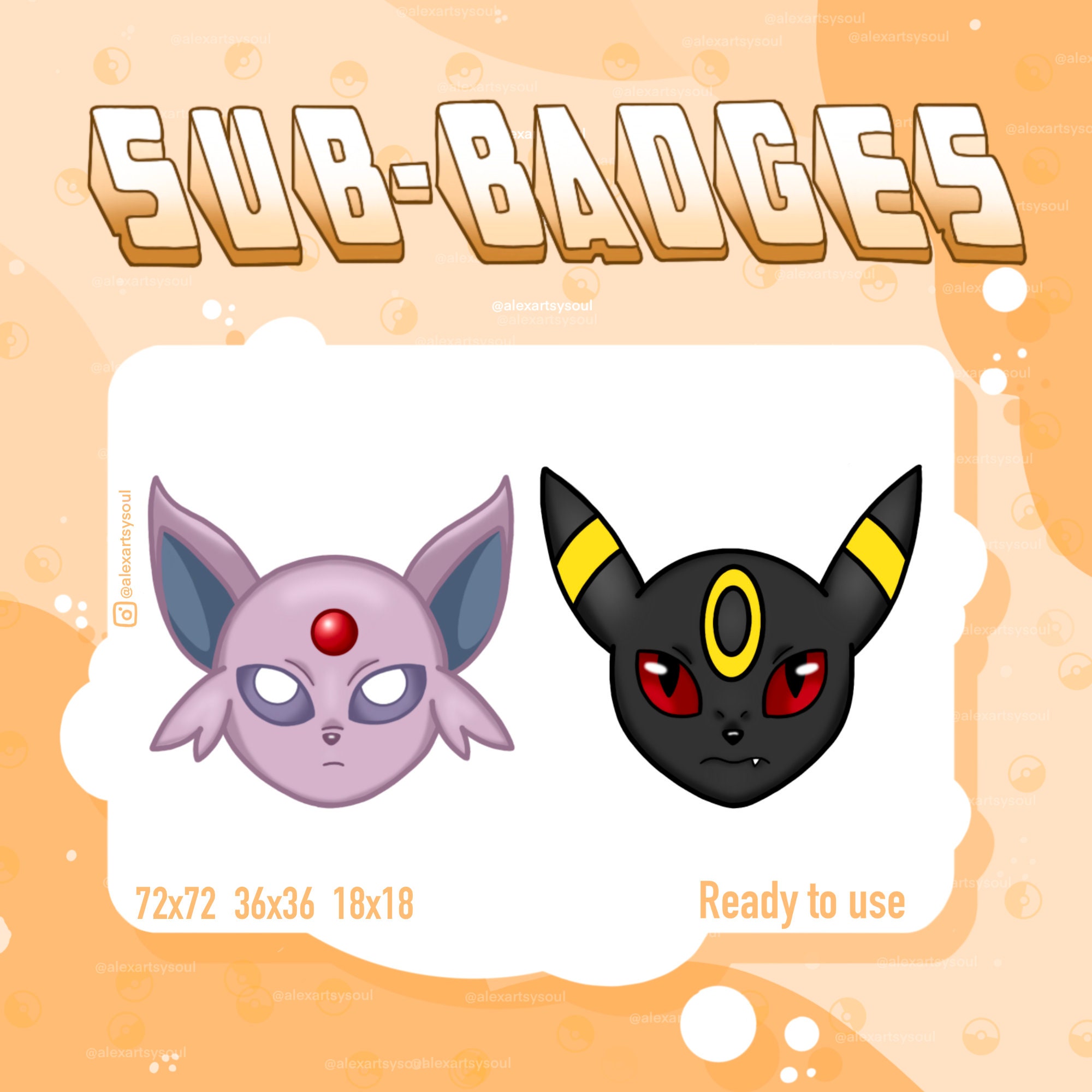 Cute Eevee Pokémon Sub-badges for Twitch and Discord - Etsy