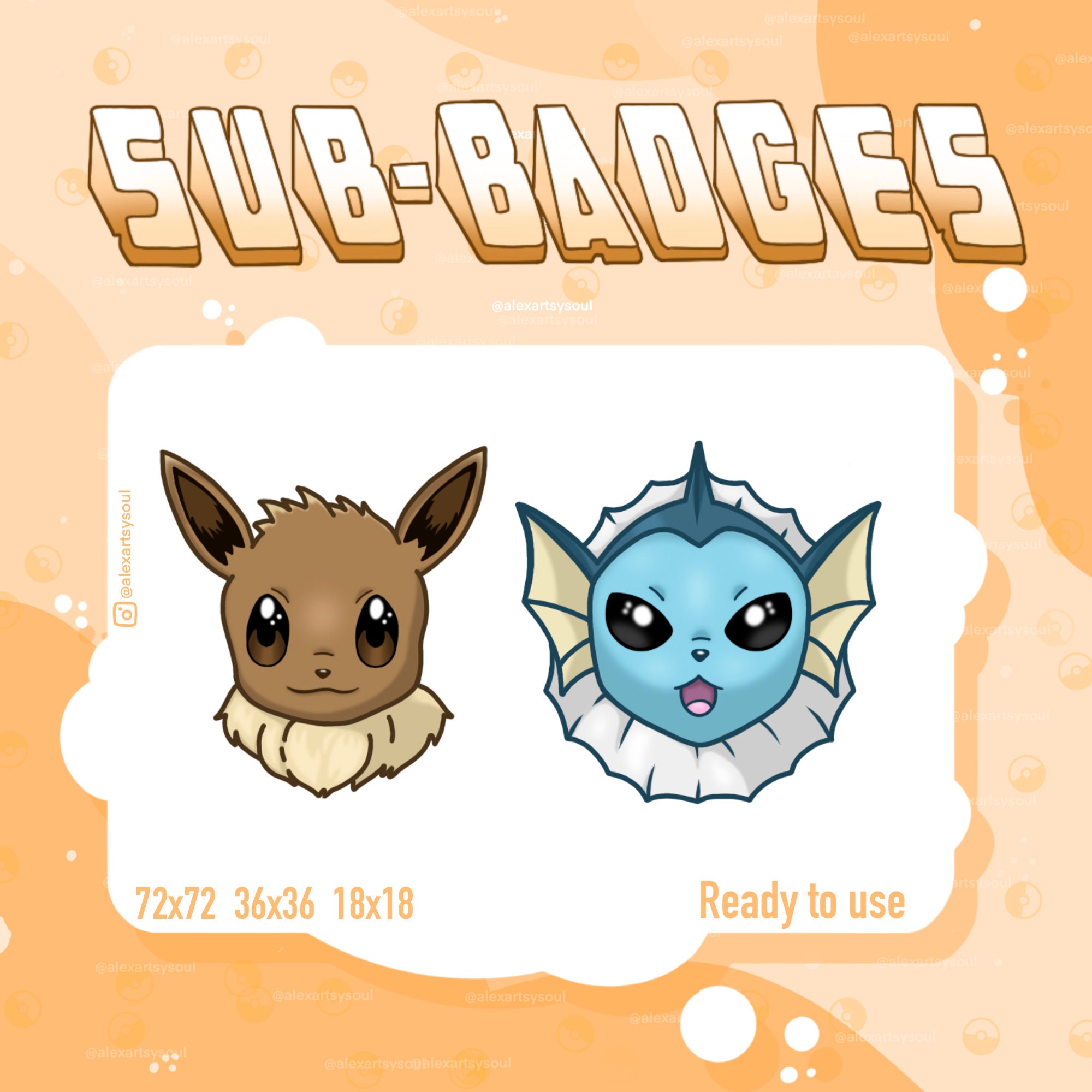 Cute Eevee Pokémon Sub-badges for Twitch and Discord - Etsy