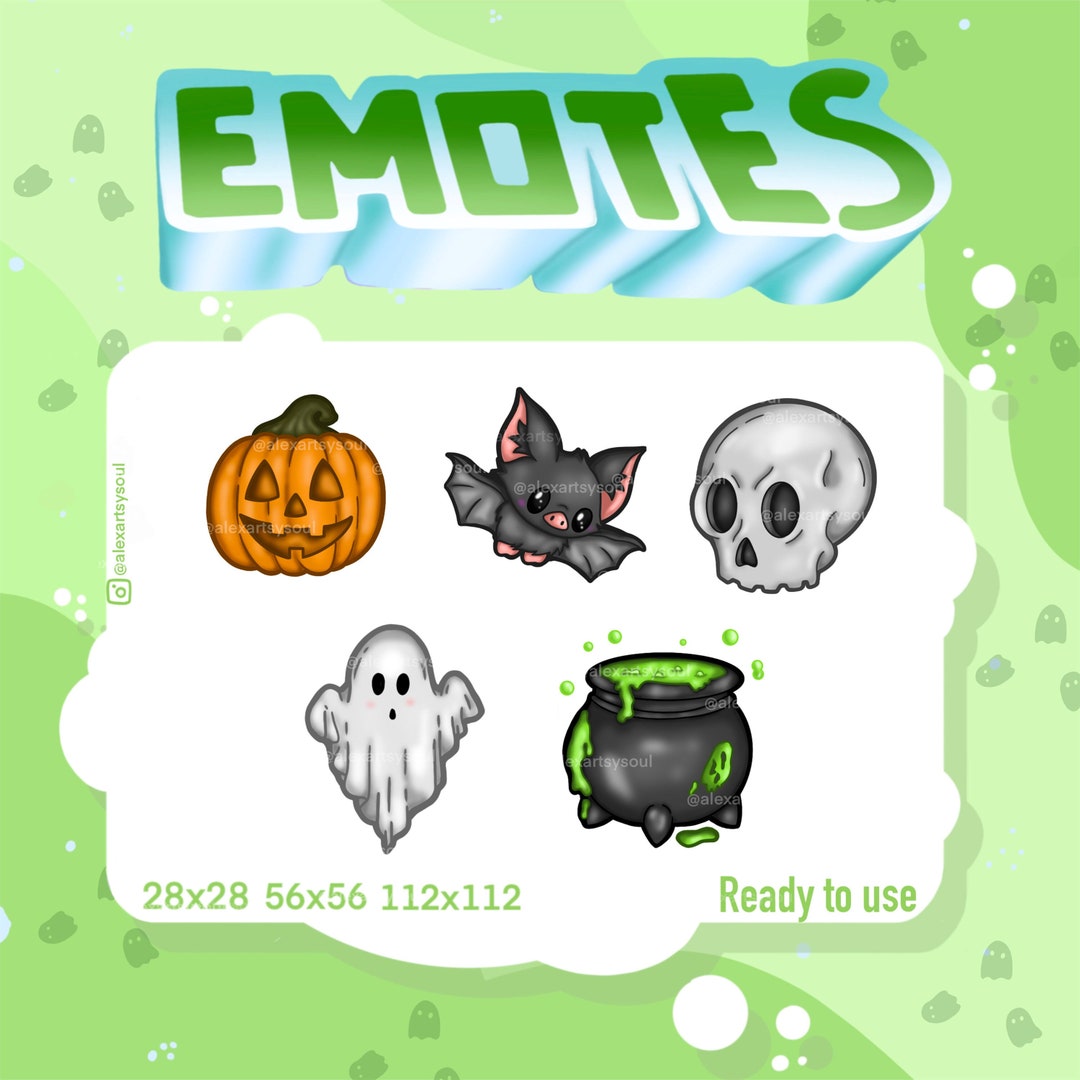 Halloween Spooky Season Emote Pack | 5 Emotes | for Twitch and Disord ...