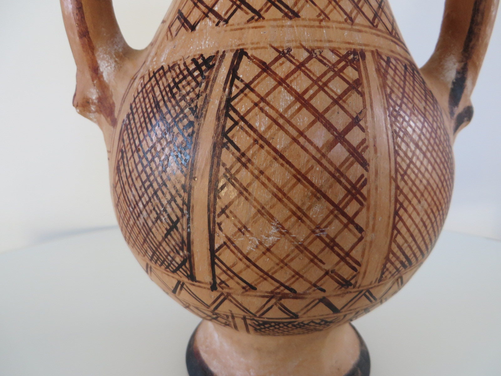 Moroccan or Algerian Berber Kabyle Clay Jar With Minimalist Geometric ...