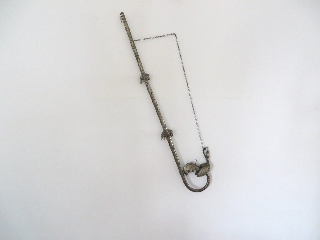 Large Filigree Asian Thai Paktong Pipe With a Peacock Shaped Head - Etsy