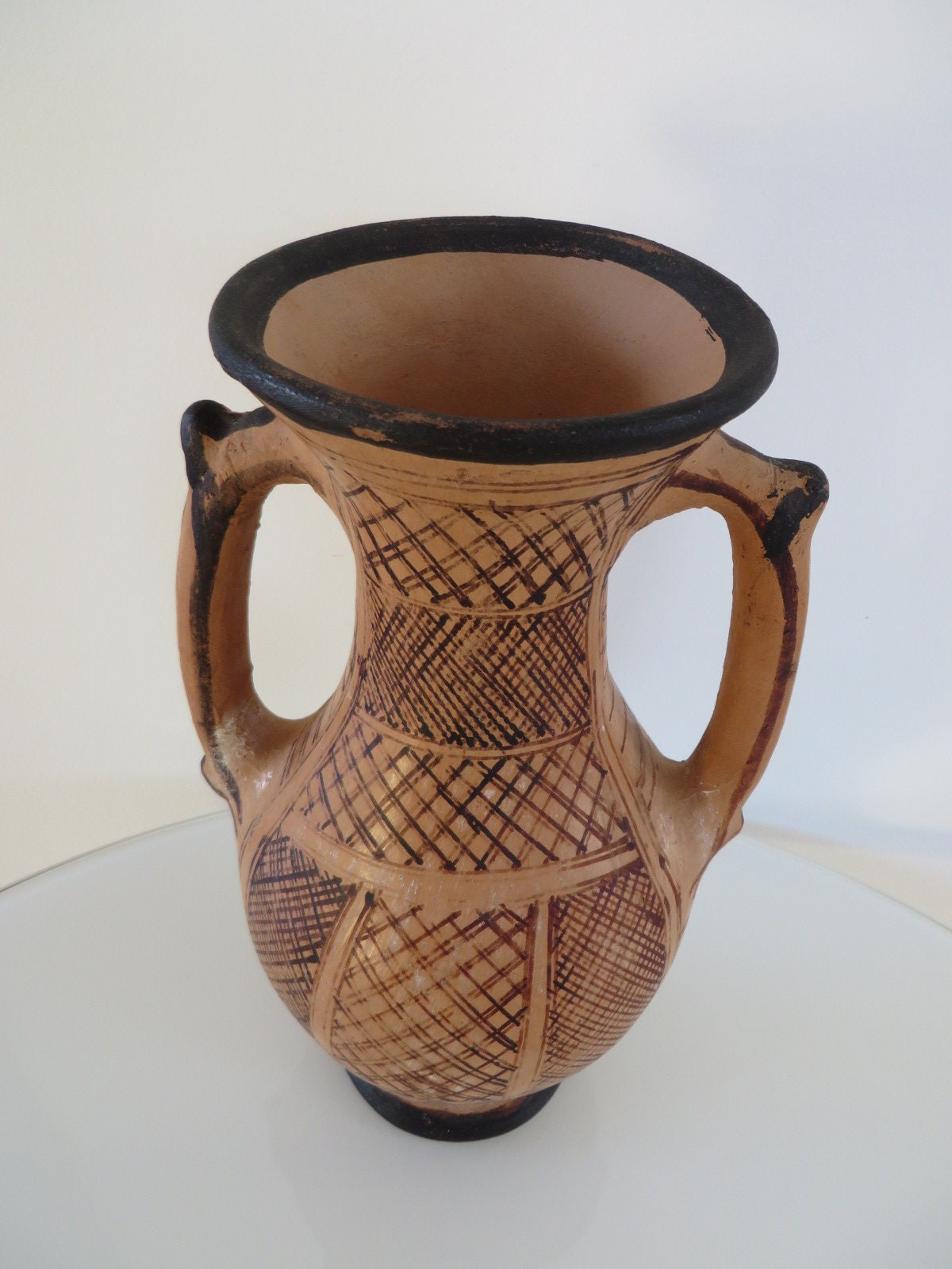 Moroccan or Algerian Berber Kabyle Clay Jar With Minimalist Geometric ...