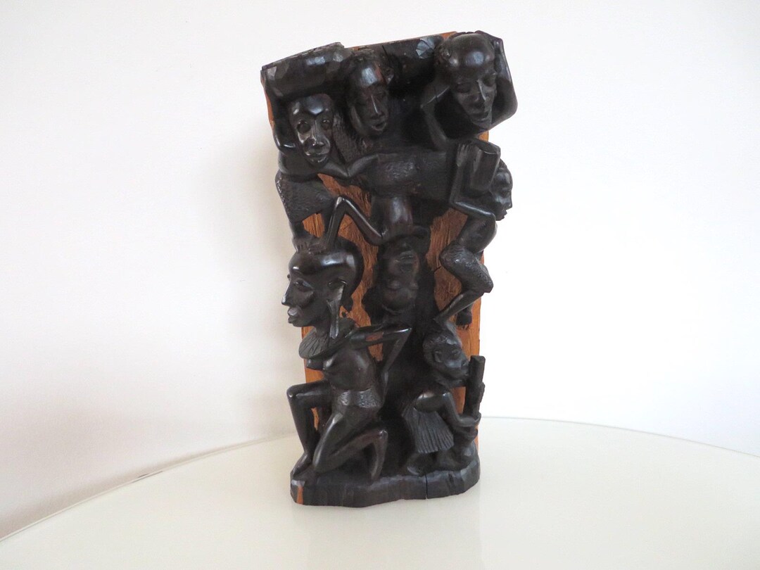 Magnificent African Makonde tree of Life Sculpture in Ebony Wood. 12 - Etsy